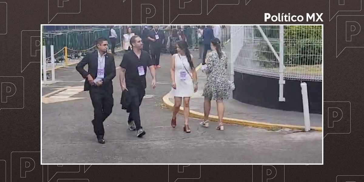 (VIDEO) Así llegó Rodrigo Imaz, hijo de Sheinbaum, al tercer debate ...